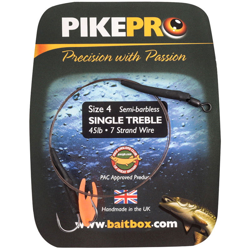 PikePro Single-Treble Semi-Barbed Trace - £3.99